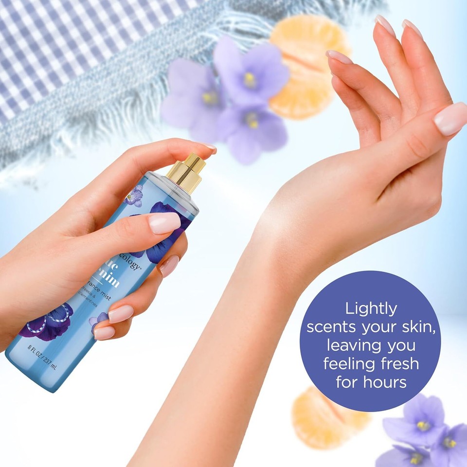 Bodycology Long-Lasting Fragrance Body Mist, Blue Denim, 8 fl oz | eBay