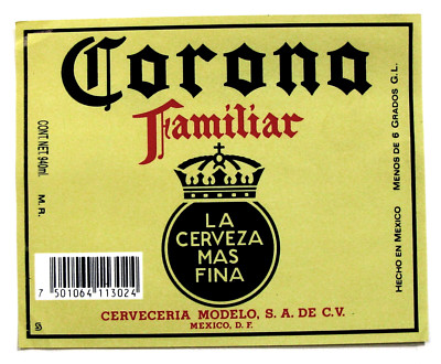 Beer Labels From Around the World - MEXICO (Corona Familiar) | eBay