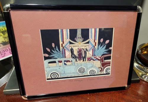 Paula Mae Green "Dinner at the Plaza" 1988, 9x12" Signed on Matte ...