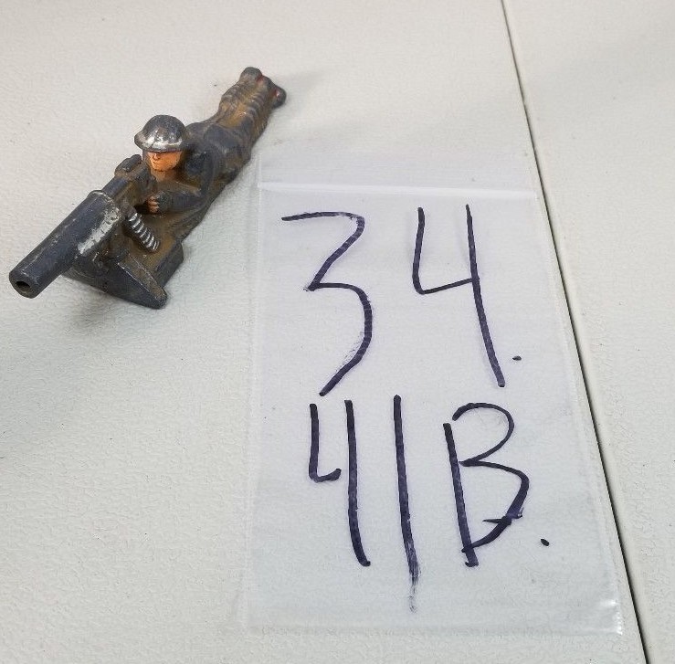 1940'S BARCLAY MANOIL SOLDIER LEAD SOLDIER MACHINE GUNNER GUN 34. 41B ...