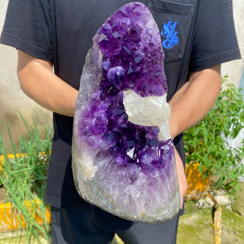 15.2lb Natural Amethyst geode quartz cluster crystal specimen Healing ...