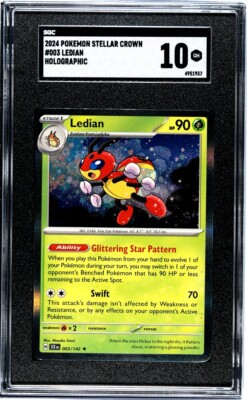 Ledian - 003/142 - Holo Rare - Stellar Crown - Pokémon TCG - Sgc Gem ...