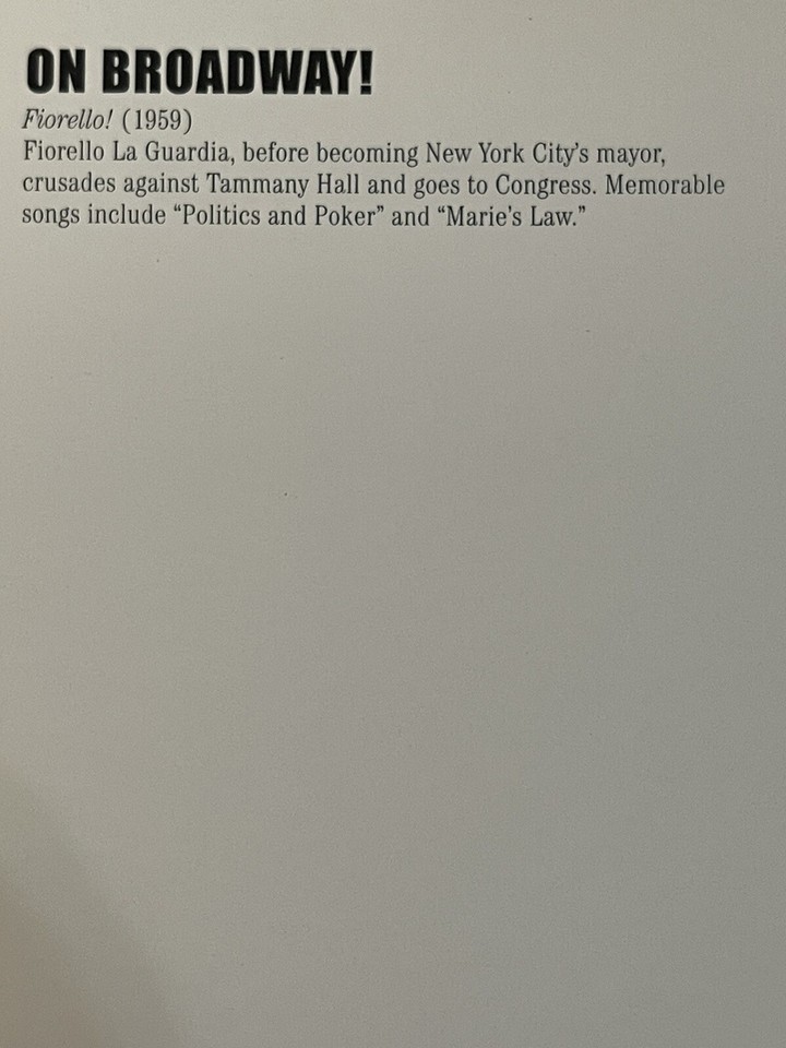 POSTCARD OF NEW YORK BROADWAY PLAY POSTER, “FIORELLO” WITH TOM BOSLEY ...