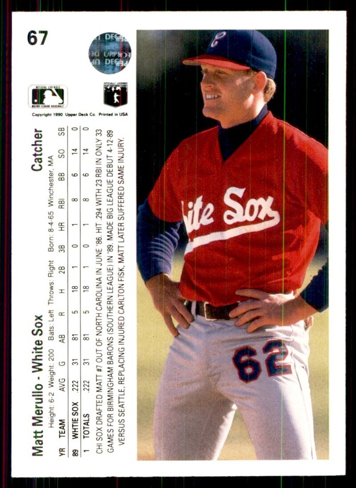 1990 Upper Deck Matt Merullo Baseball Cards #67 | eBay