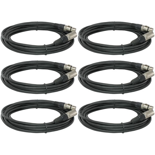 6 PACK LOT 50 ft foot 3 pin XLR male to female Mic Microphone extension ...