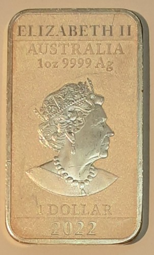 2022 - 1 oz Silver Australian $1 Chinese Dragon Bar UNC W/Light ...