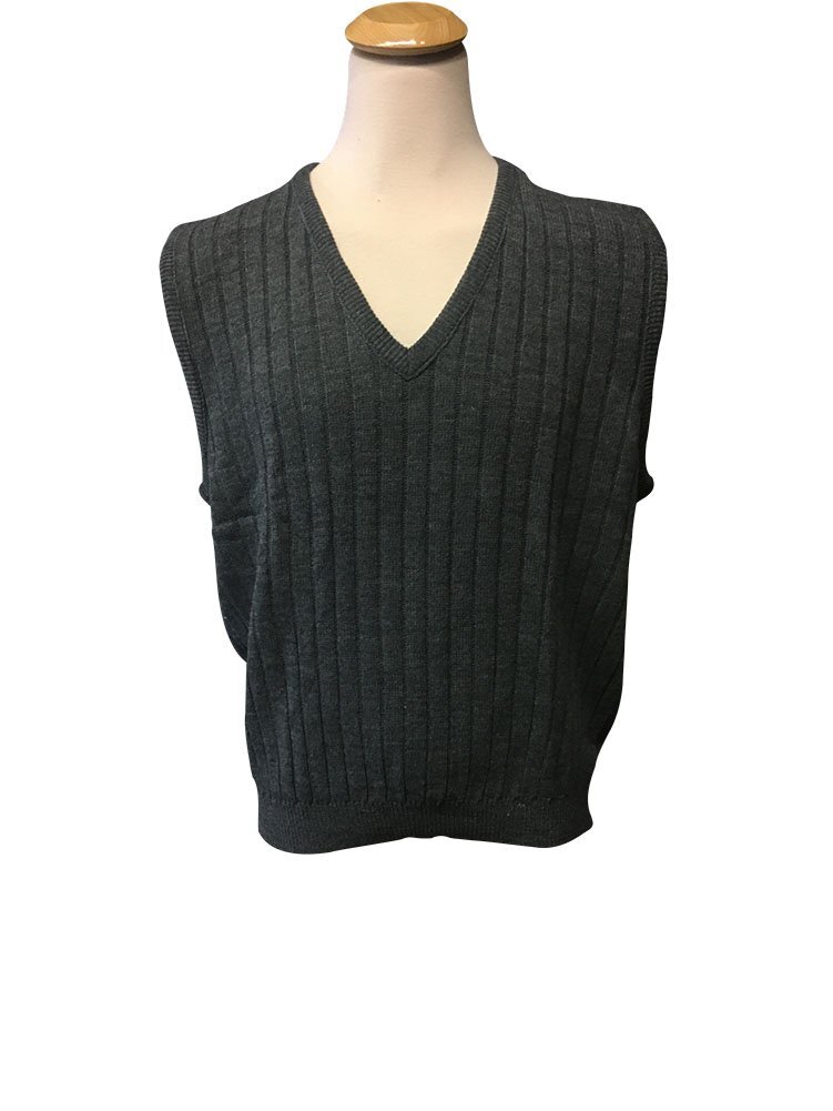 NWT 1X Big 1XB Ribbed Charcoal Sweater Vest Big and Tall 100% Acrylic ...