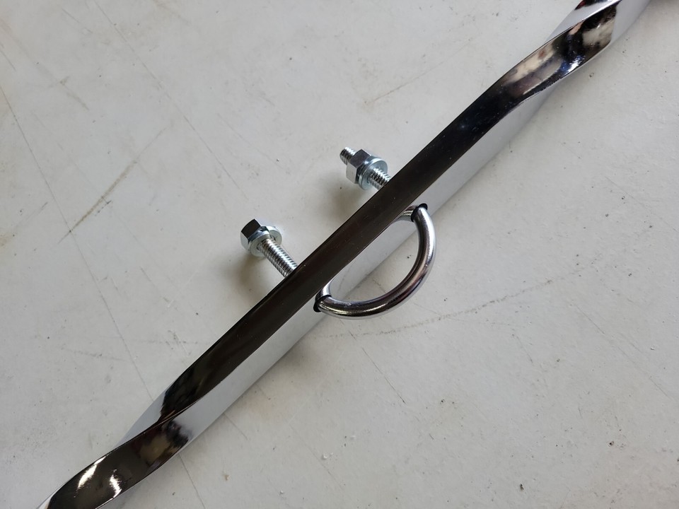 VINTAGE UNIVERSAL TWISTED CHROME HIGHWAY BAR & FOOTREST MOTORCYCLE W/ 1 ...