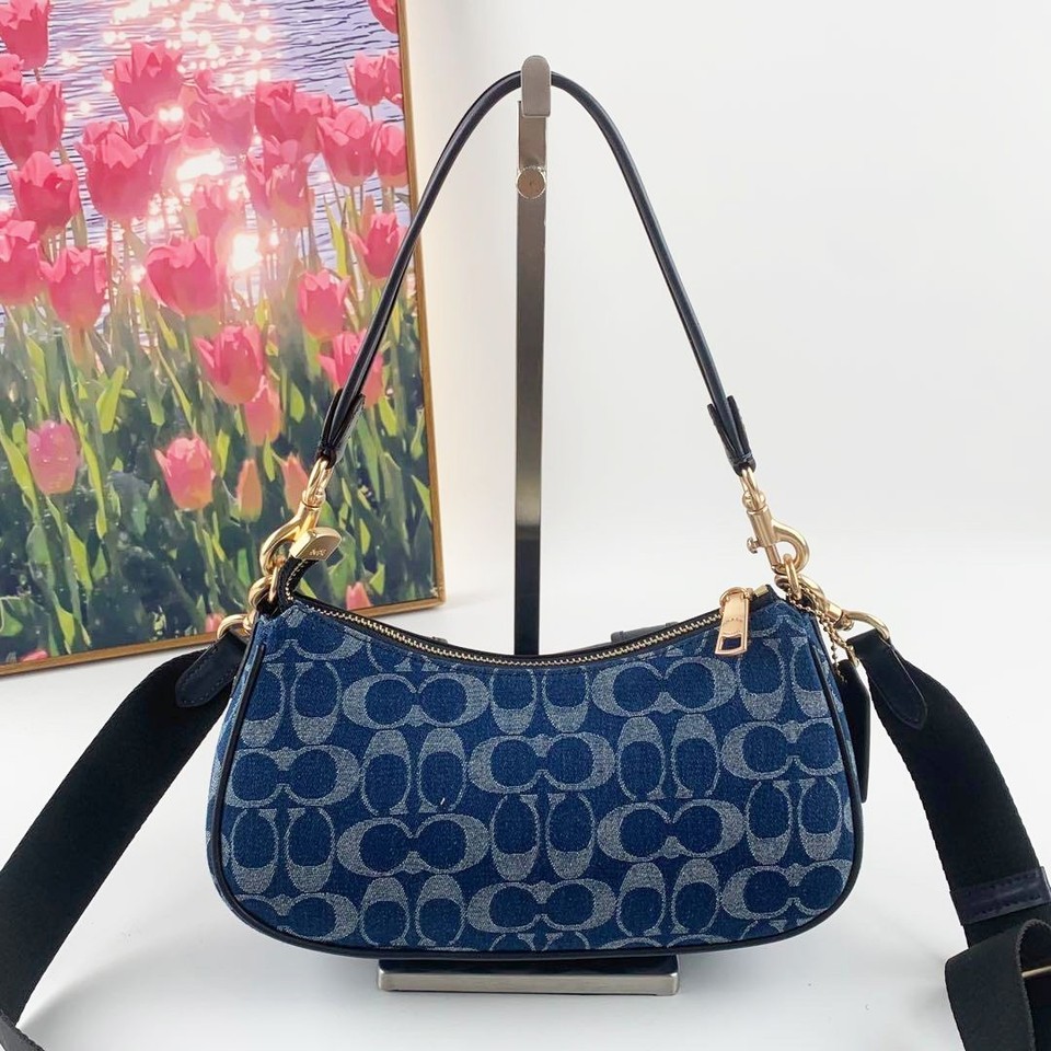 COACH Ashton Baguette In Signature Denim CQ184 Crossbody outlet F/S JP ...