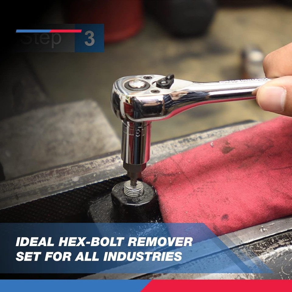 25 Piece Screw Extractor Set Heavy Duty Damaged Bolt Remover Tool Kit ...