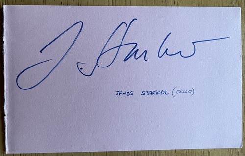 Autographs of Pianist Martha Argerich and Cellist Janos Starker | eBay