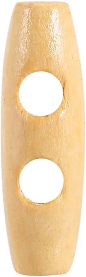 Wooden Toggle Buttons, 50Pcs/Lot Horn Toggle Sewing Buttons 2 Holes ...