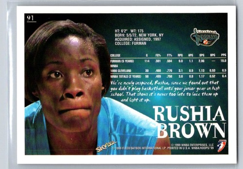 Rushia Brown 1999 Hoops WNBA Cleveland Rockers #91 | eBay