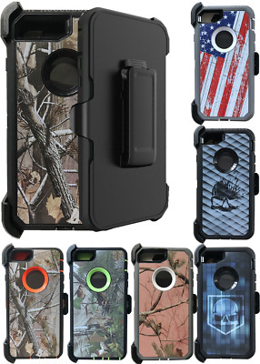 For iPhone 7 Plus & iPhone 8 Plus Camo Case W/Clip&(Clip Fits Otterbox ...