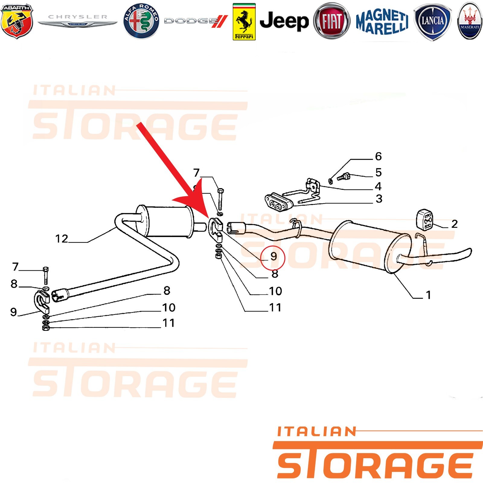 Fiat Uno Cs Fiorino Halterung Rohrleitung Auspuffanlage Neu Original ...