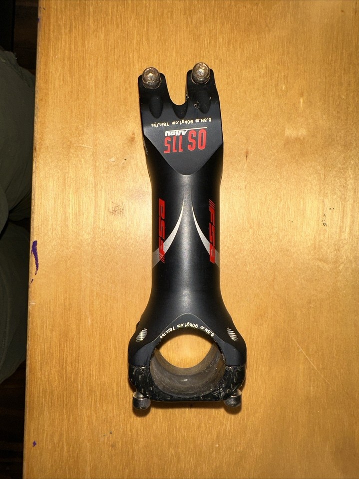 Black FSA OS 115 Threadless 110 mm Stem 31.8 mm x 1"1/8 x 6° Rise ...