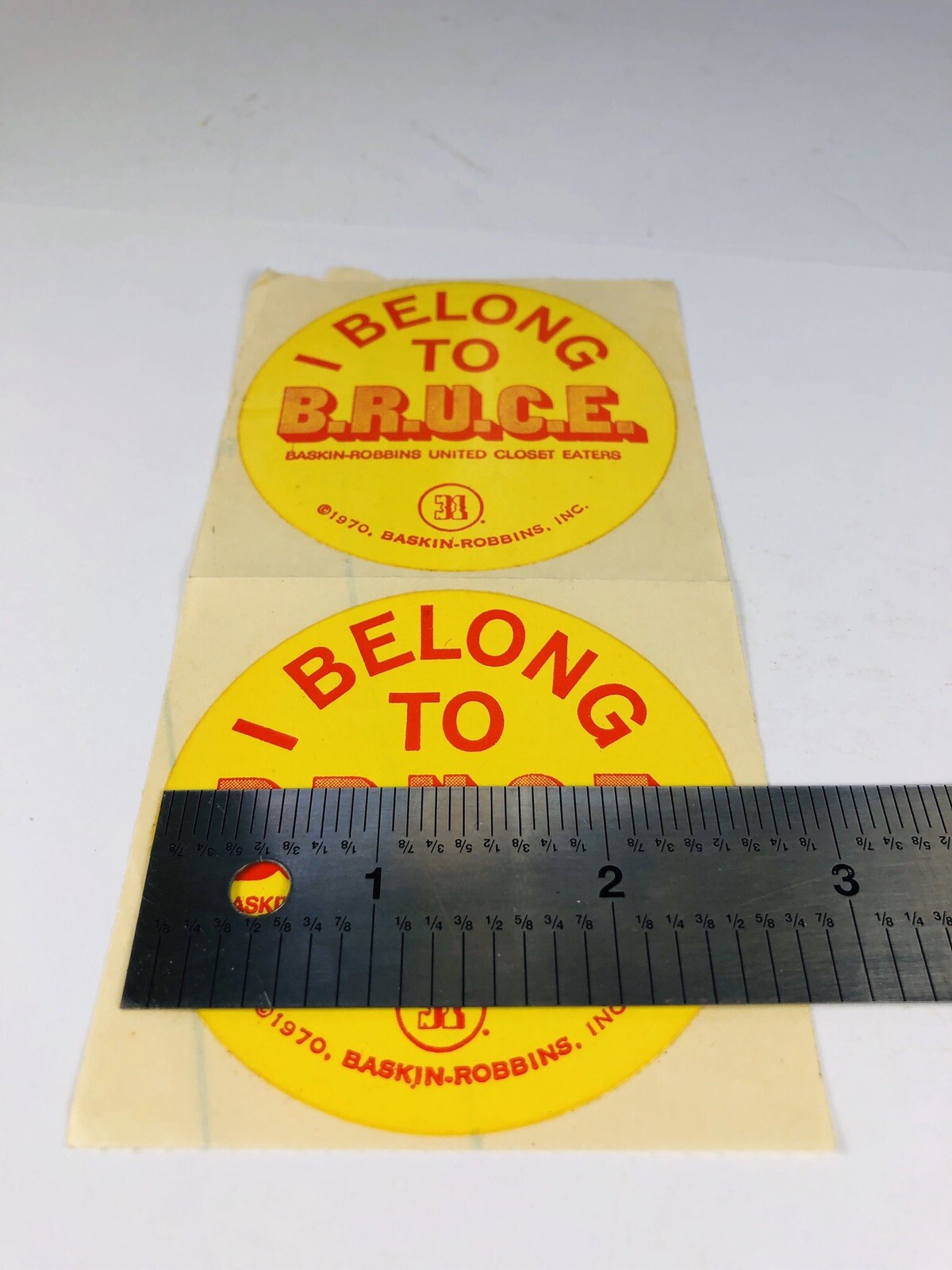 Baskin Robbins 31 Flavors Ice Cream BRUCE Stickers (2) BR United Closet ...