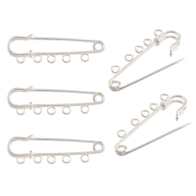 10pcs Silver Tone Iron Big Kilt Pins w/ 5 Loops Spring Lock Brooch ...