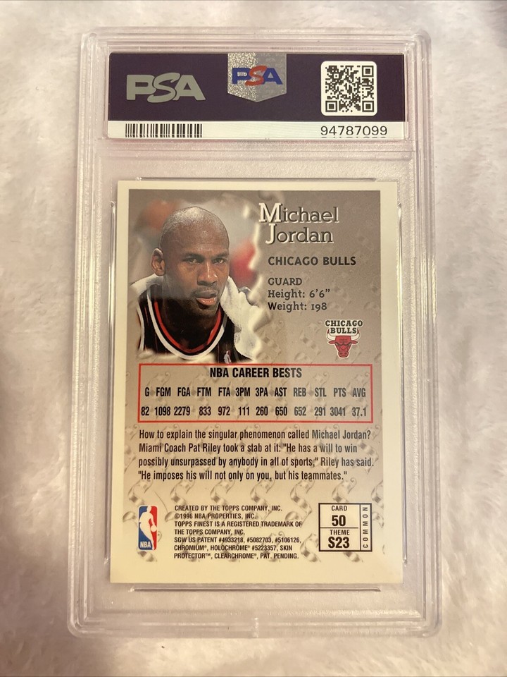 1996 Topps Stars Finest #24 Michael Jordan W/COATING PSA 8 | eBay