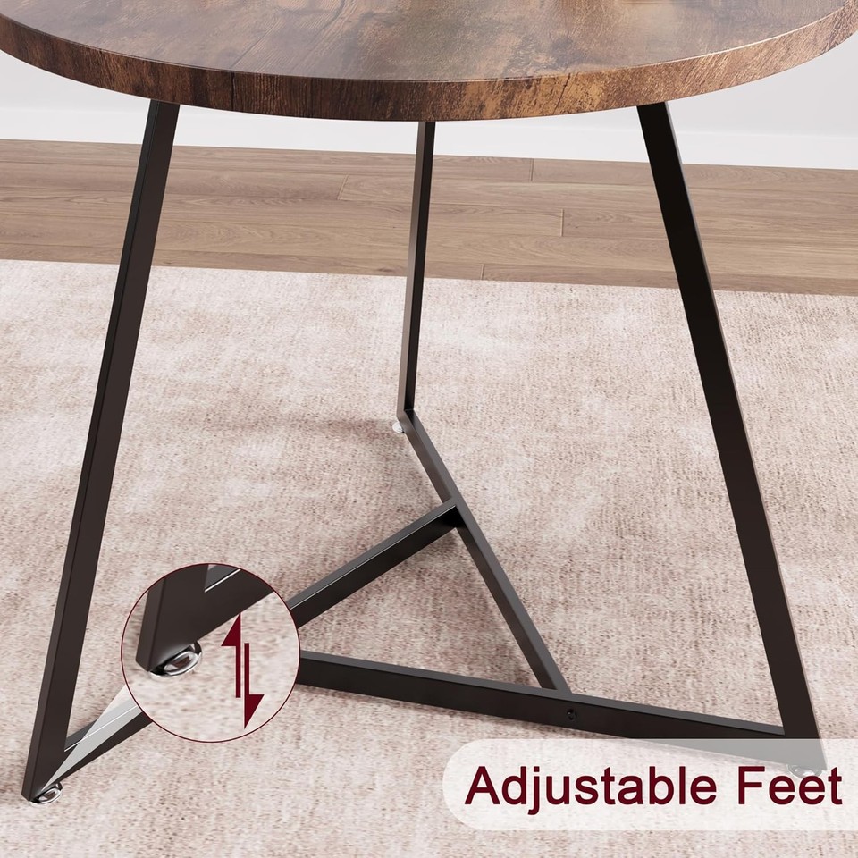 Dining Table for 2,Kitchen Dining Table+Chairs, Round Dinner Table w ...