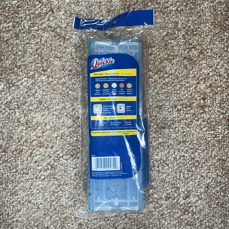 New Sealed Quickie Jumbo Clean Squeeze Sponge Mop Refill Type J #020/ ...