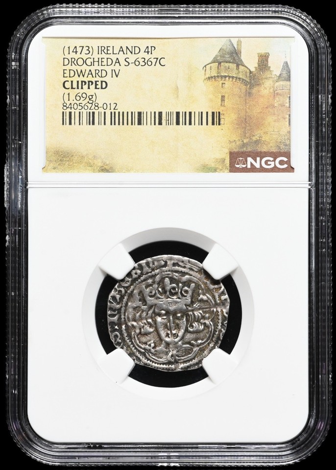 IRELAND. Edward IV, 1471-1483. Silver Groat. Drogheda, S-6367C, NGC ...