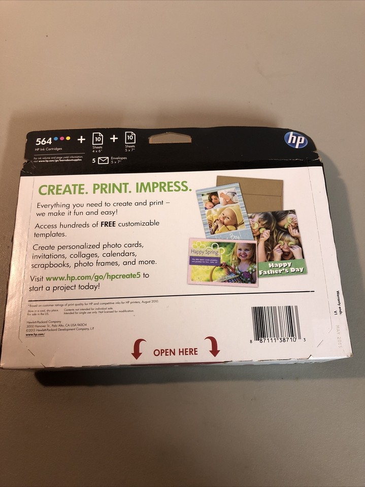 HP 564 Color Combo Pack Paper Original Ink Cartridge New Warranty ...