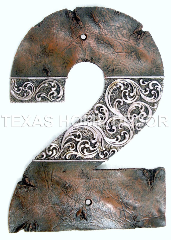 Western House Address Numbers Rustic Silver Floral Design Home Decor ...