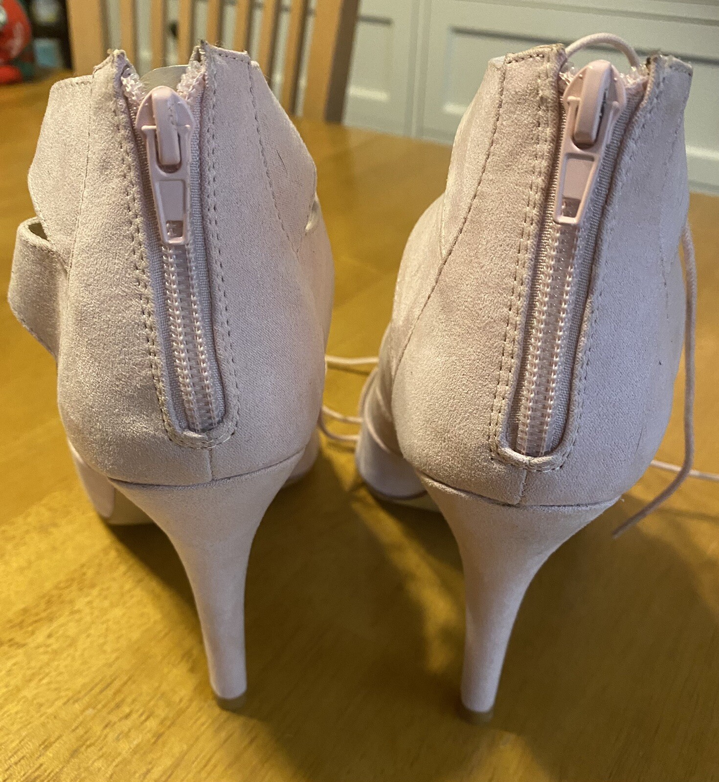 New Torrid Mauve Pink Strappy Taper Shoes High Heel Sandals Lace Up ...