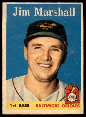 1958 Topps #441 Jim Marshall EX/NM RC Rookie Orioles UER ID:125618 | eBay