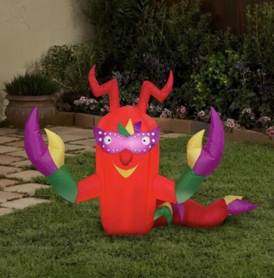 Mardi Gras Crawfish Inflatable WAY to CELEBRATE Yard Decoration NIB | eBay