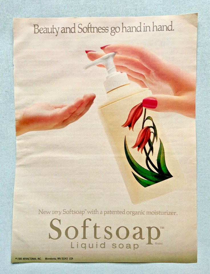 VINTAGE 1985 FULL PAGE MAGAZINE PRINT AD SOFT SOAP LIQUID SOAP | eBay