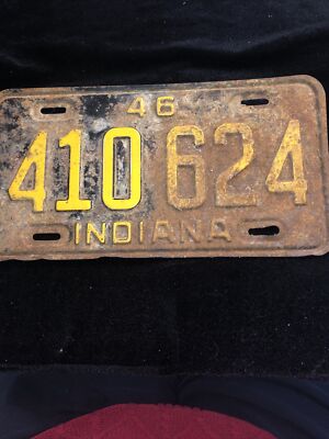 1946 Indiana license plate rust | eBay