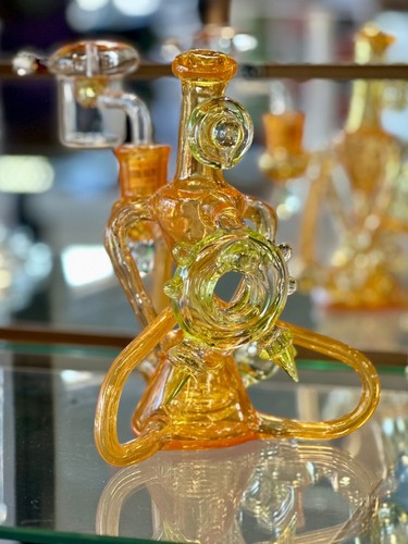 Hand Blown Glass Rig with match Carb Cap | eBay