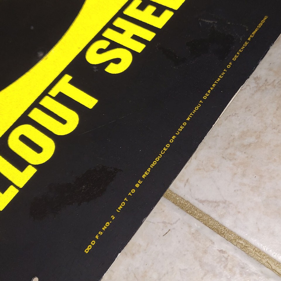 Vintage Civil Defense Nuclear Radiation Fallout Shelter Warning Sign ...