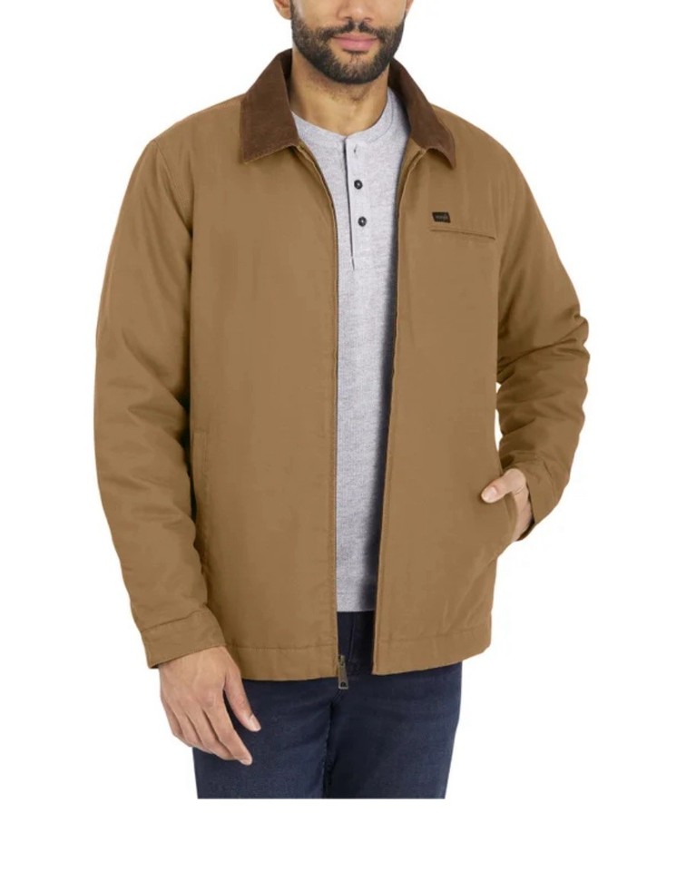 Wrangler Men’s Small Canvas Work Jacket Quilted Lining Corduroy Collar ...