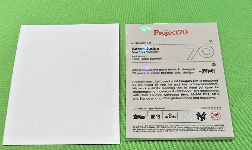 2021 TOPPS PROJECT 70 promo PROOF BACK CARD STOCK COA FRANK THOMAS 70 ...