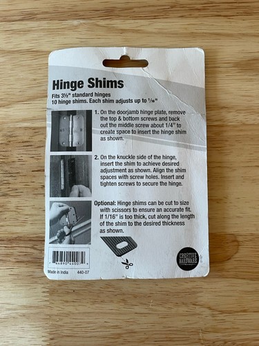 Hinge Shims 10 Pack 3 1/2 Standard Hinges | eBay
