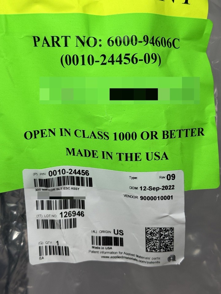 AMAT 0010-24456 ELECTROSTATIC CHUCK 300 MM FDR SLT ESC ASSY PEDESTAL ...