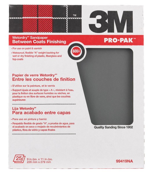 3M- Wetordry- Abrasive Sheet 413Q - 02000 - 9 in in - 600A ...