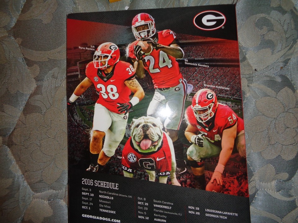 2016 GEORGIA BULLDOGS FOOTBALL MEDIA GUIDE Yearbook Program Press Book ...