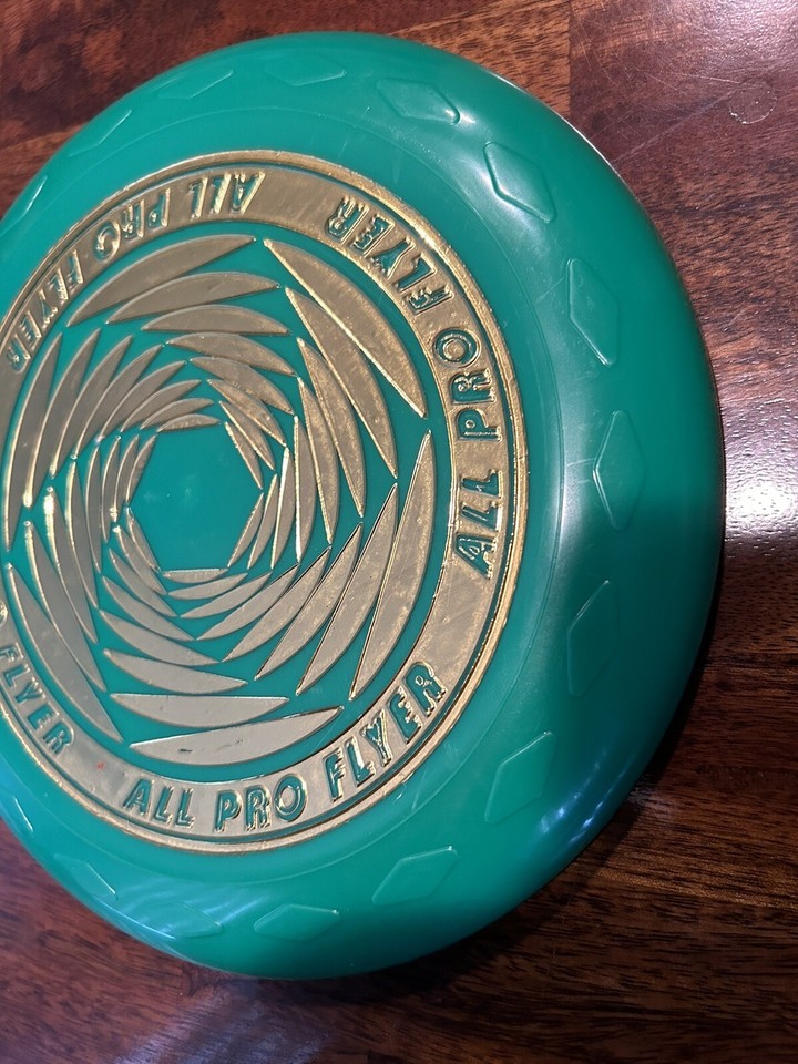 Vintage All Pro Flyer Green Disc Frisbee Used | eBay