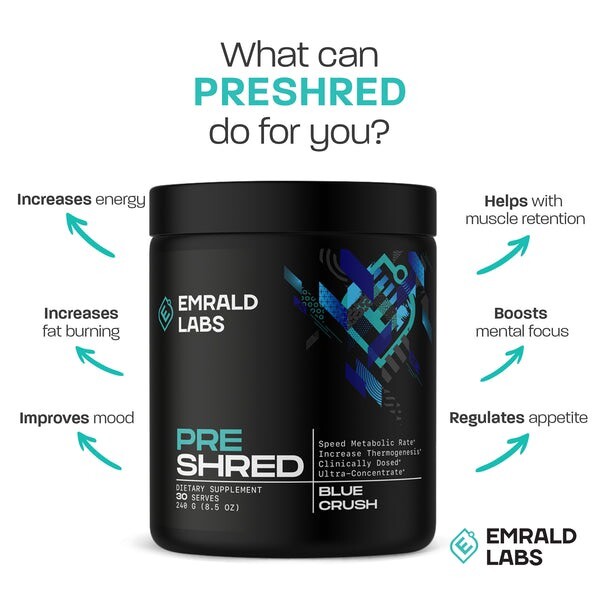 Emrald Labs PRE SHRED | Thermogenic | Energy | Fat Loss | Deficit Focus ...