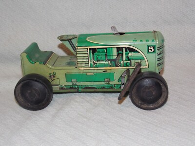 Vintage MARX 5 1950's Tin Litho Wind Up Green Farm Tractor | eBay