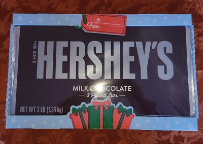 Giant HERSHEY'S Holiday Candy Solid Milk Chocolate Bar 3 Lbs | eBay