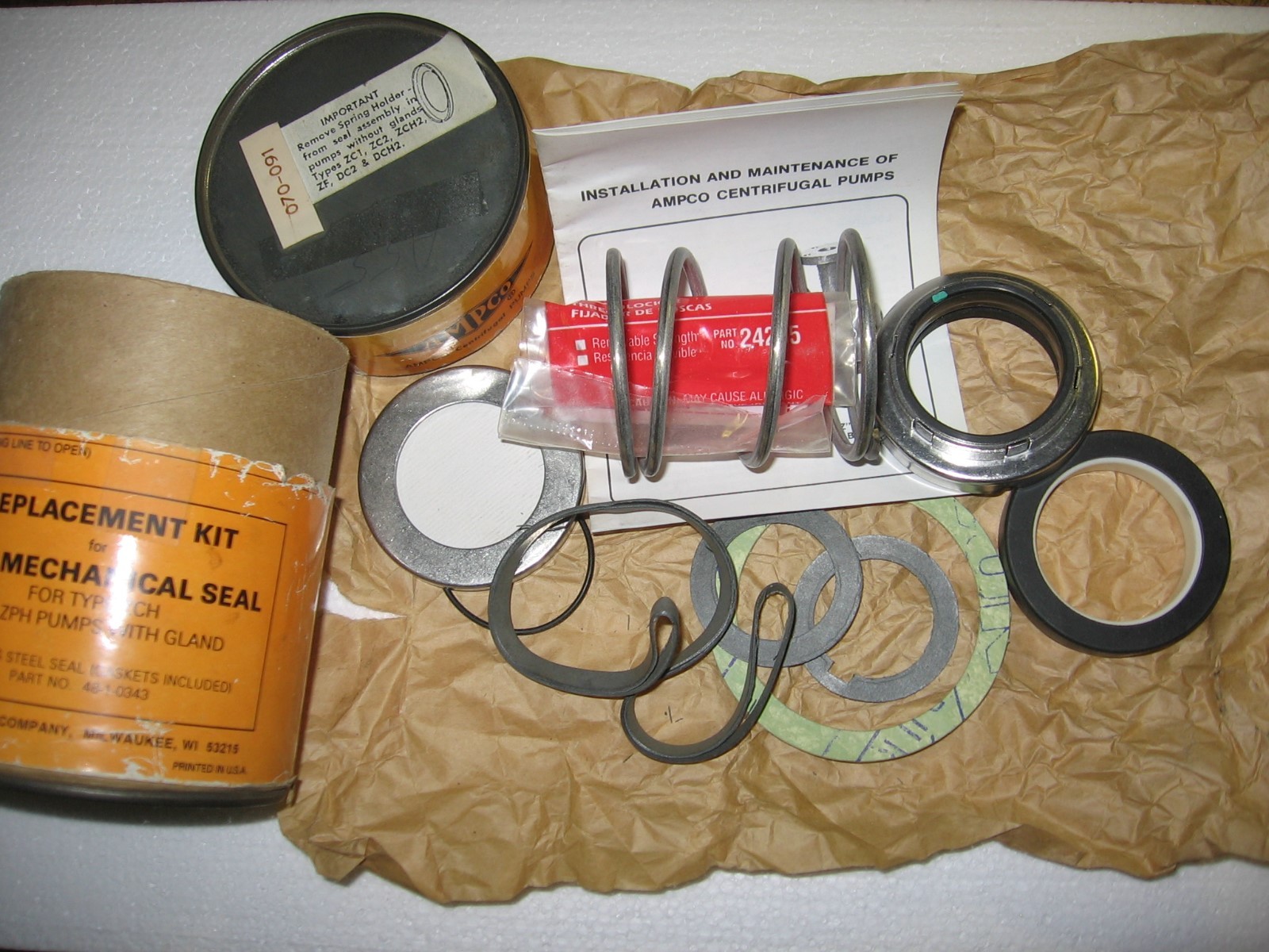 Ampco 48-1-0343 Replacement Stainless Seal Kit 1-5/8" ZCH & ZPH Pumps w ...