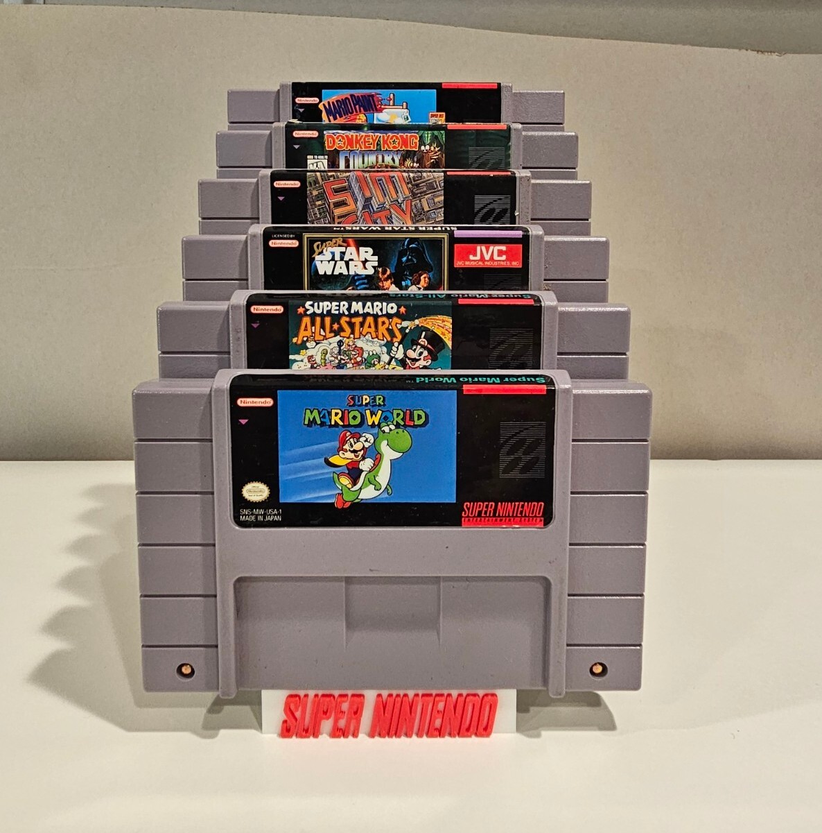 Custom SNES Game Display Stand, Holds 6 Games, Shows Cartridge Art | eBay