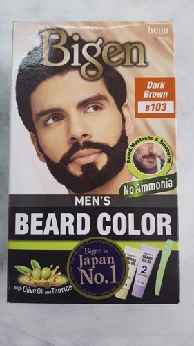 Bigen Men's Beard Colour stain less Skin With olive oil 40gram Dark ...