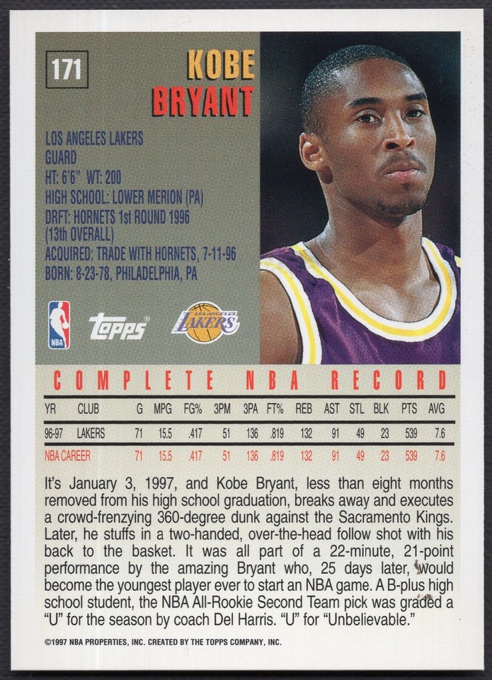 NBA Single Trading Cards Kobe Bryant Los Angeles Lakers | eBay