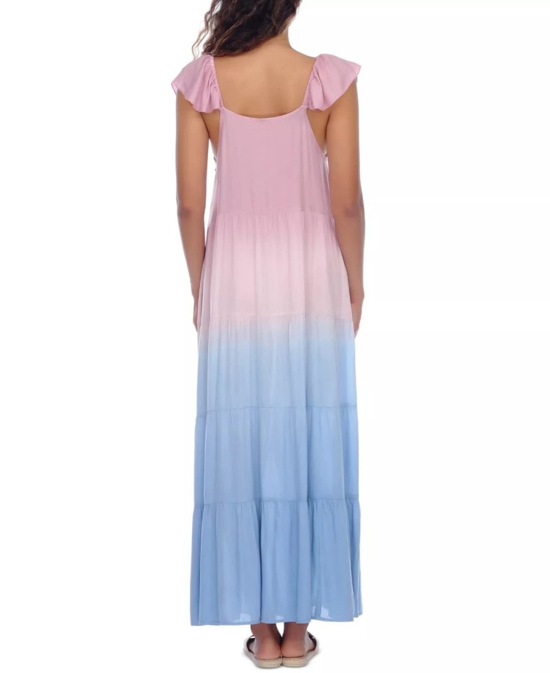 Raviya ESF15225 Women's Tiered Maxi Dress Cover-Up Swimsuit, Small ...